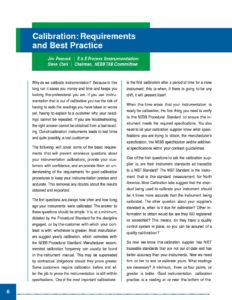 Calibration Requirements and Best Practice -The NEBB Professional 4th Quarter 2015 - Technical ...