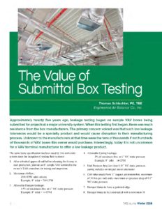 The Value of Submittal Box Testing TAB_2018Winter - Technical Commissioning